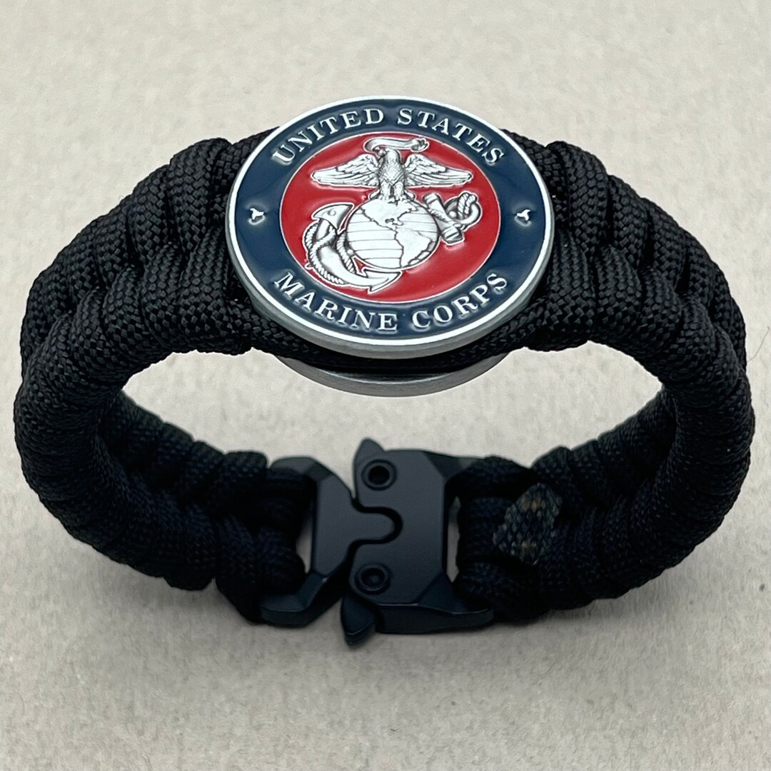 USMC Paracord Bracelet, Marine Corps Combat Veteran Gift, Eagle Globe ...