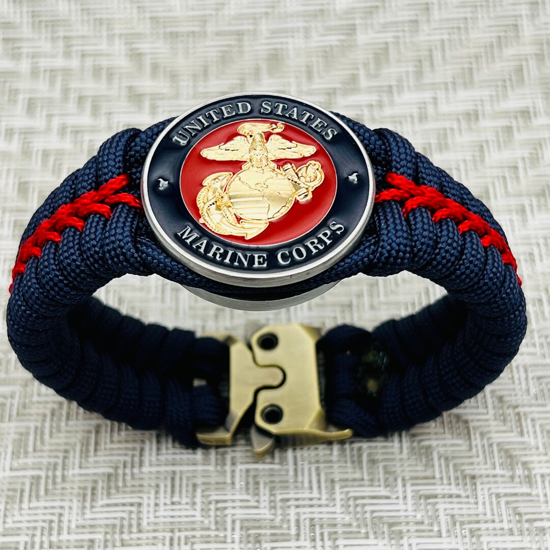 Marine Corps Paracord Bracelet, USMC Gift, Military Gift for Veteran ...
