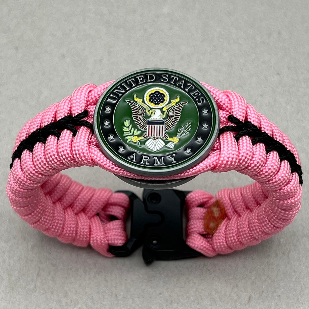 US Army Womens Paracord Bracelet, Military Gift for Veteran Female ...