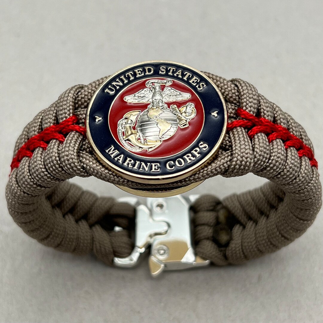 Marine Corps Paracord Bracelet, USMC Gift, Military Gift for Veteran ...