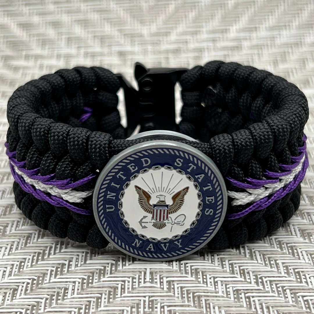 US Navy Purple Heart Jewelry Cuff Bracelet Gift for Veteran Sailors ...