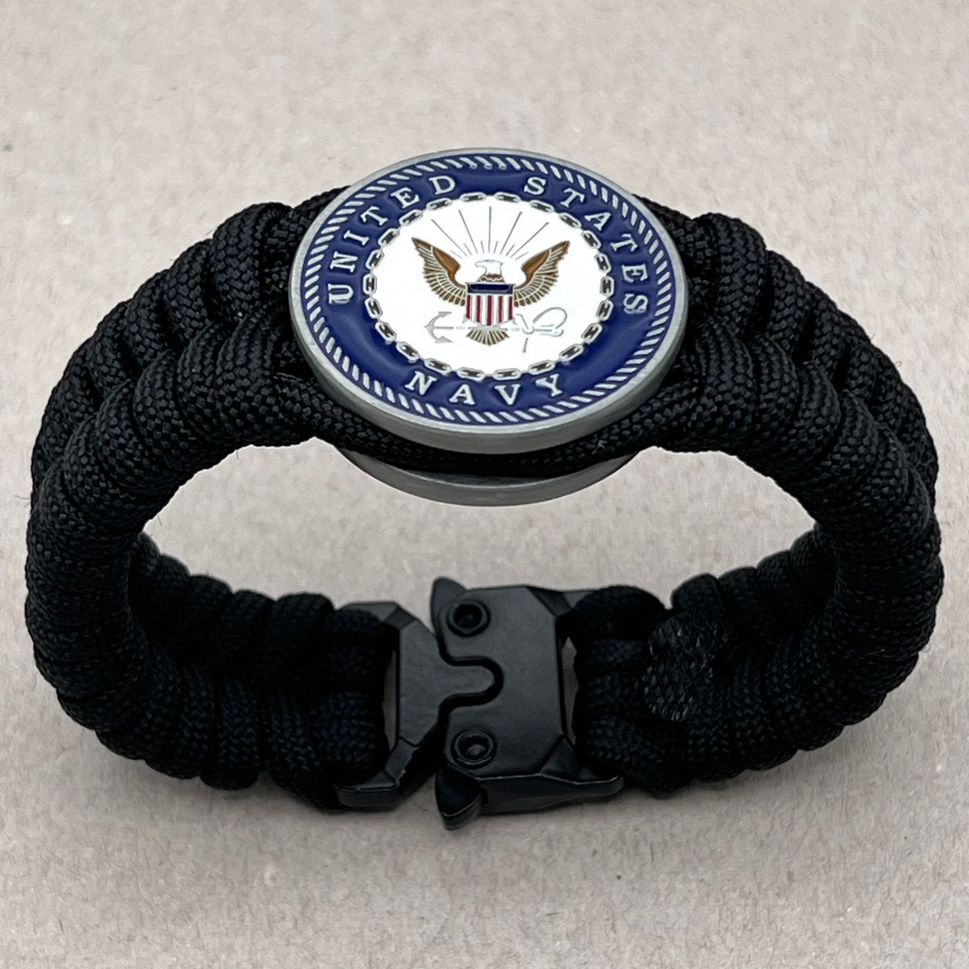 US Navy Paracord Bracelet: Veteran Sailor Gift, Handmade USA - Etsy