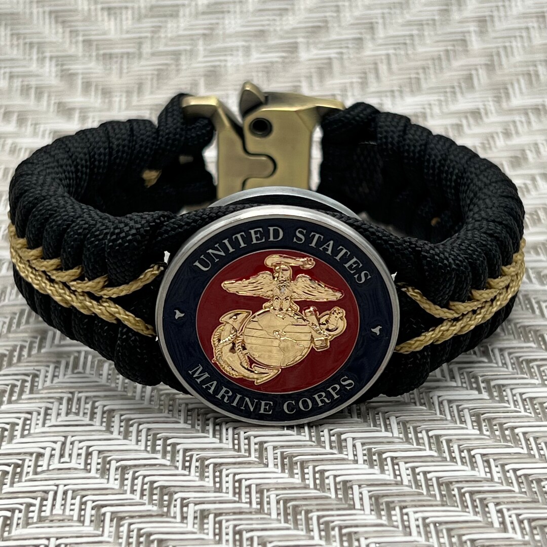 Marine Corps Paracord Bracelet, USMC Gift, Military Veteran Gift ...