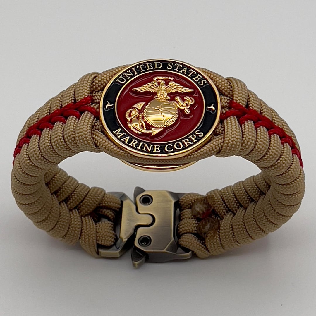 Marine Corps Bracelet, USMC Veteran Gift, Boot Camp Graduation, Custom ...
