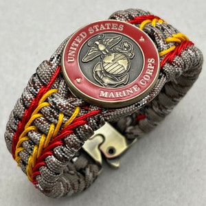 USMC Paracord Bracelet Gift for Marine Veteran, Marine Corps Eagle ...