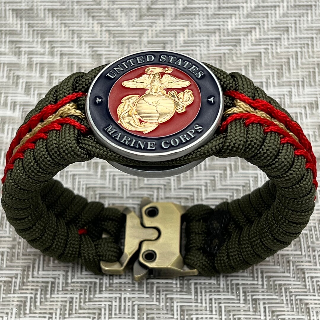 Marine Corps Paracord Bracelet, USMC Gift, Military Gift for Veteran ...