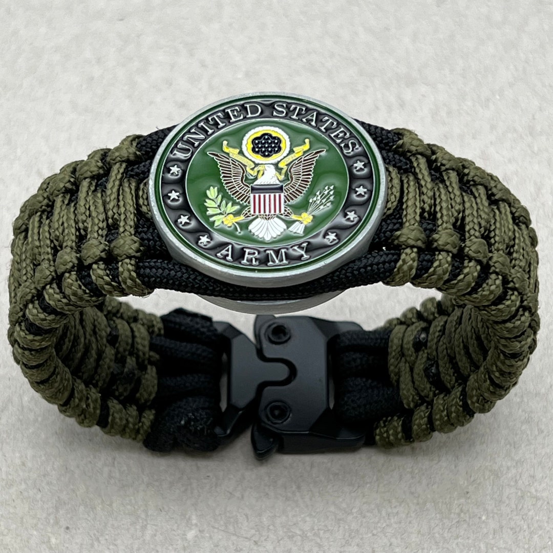 US Army Mens Paracord Bracelet, Military Gifts for Veterans and ...