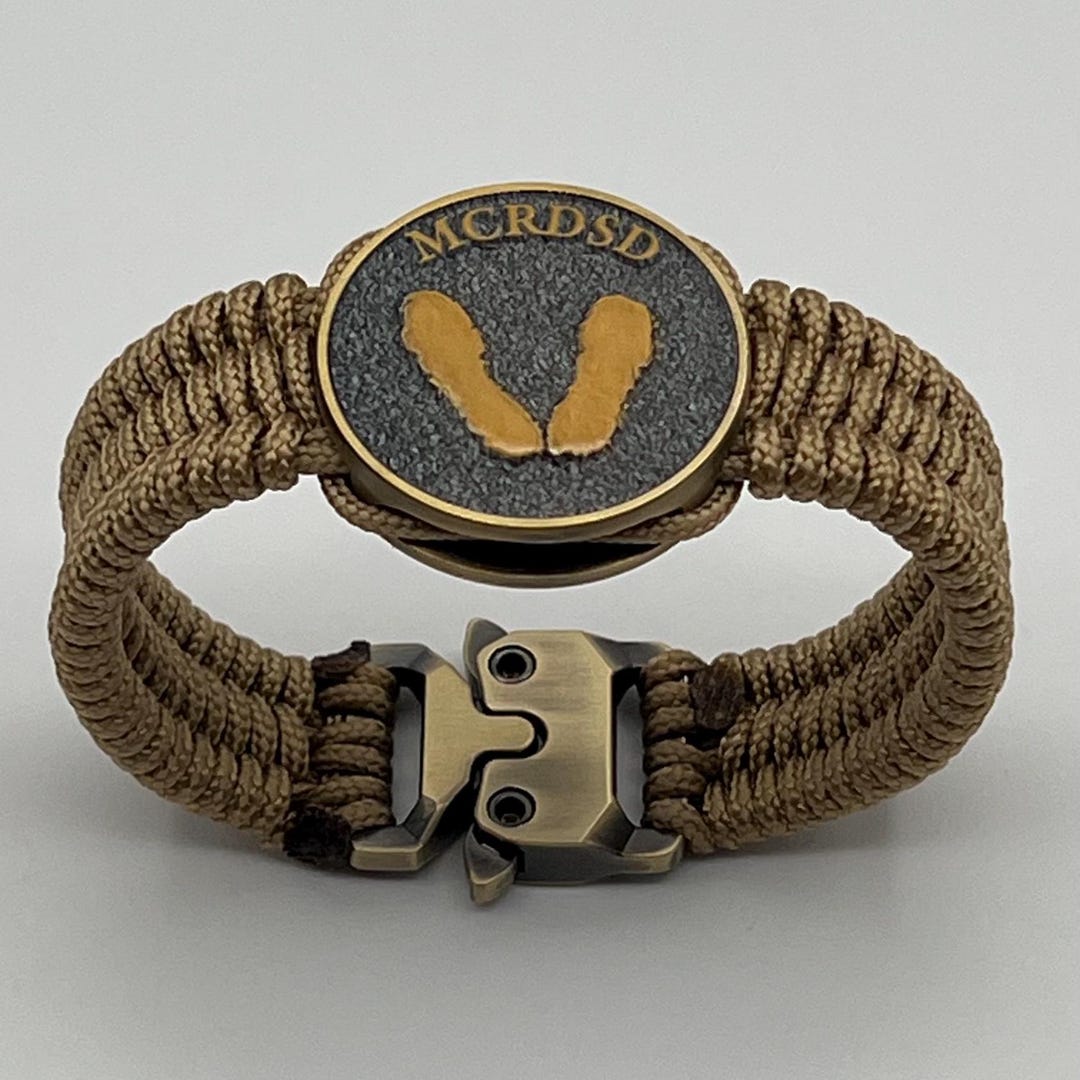 USMC Yellow Footprints Bracelet, Custom Engraved Boot Camp Graduation ...