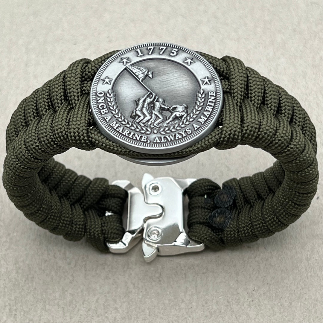 USMC Iwo Jima Bracelet, Marine Corps Veteran Retirement Gift, Military ...