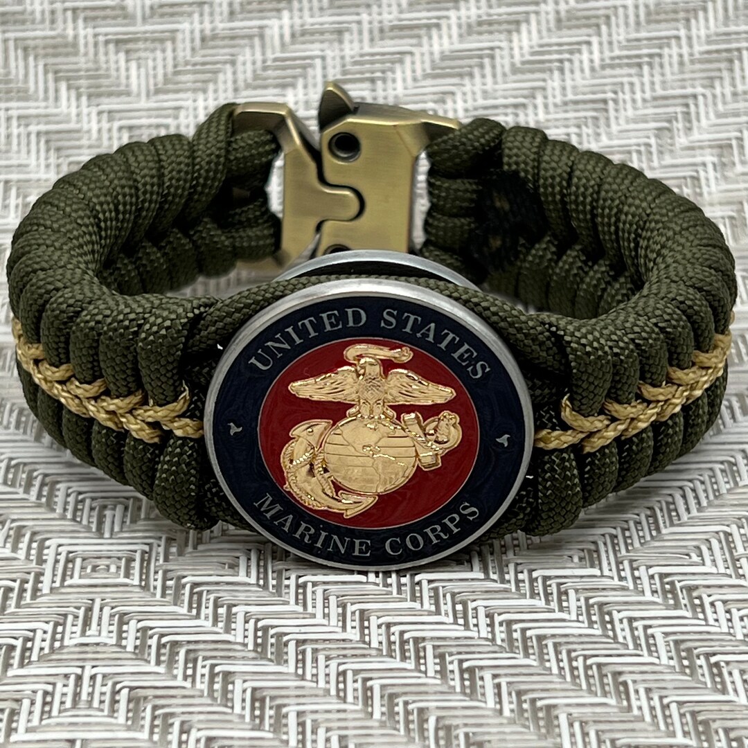 Marine Corps Paracord Bracelet, USMC Gift, Military Gift for Veteran ...