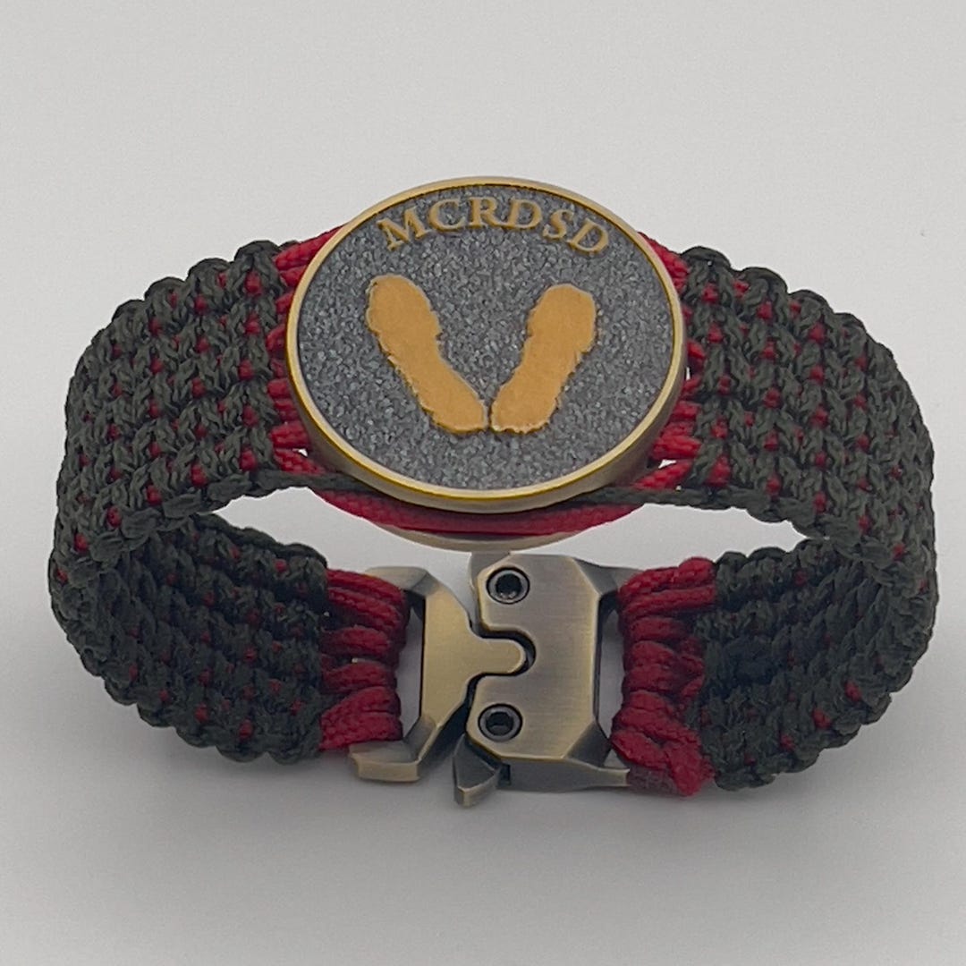 USMC Yellow Footprints Custom Engraved Bracelet, Marine Corps Boot Camp ...