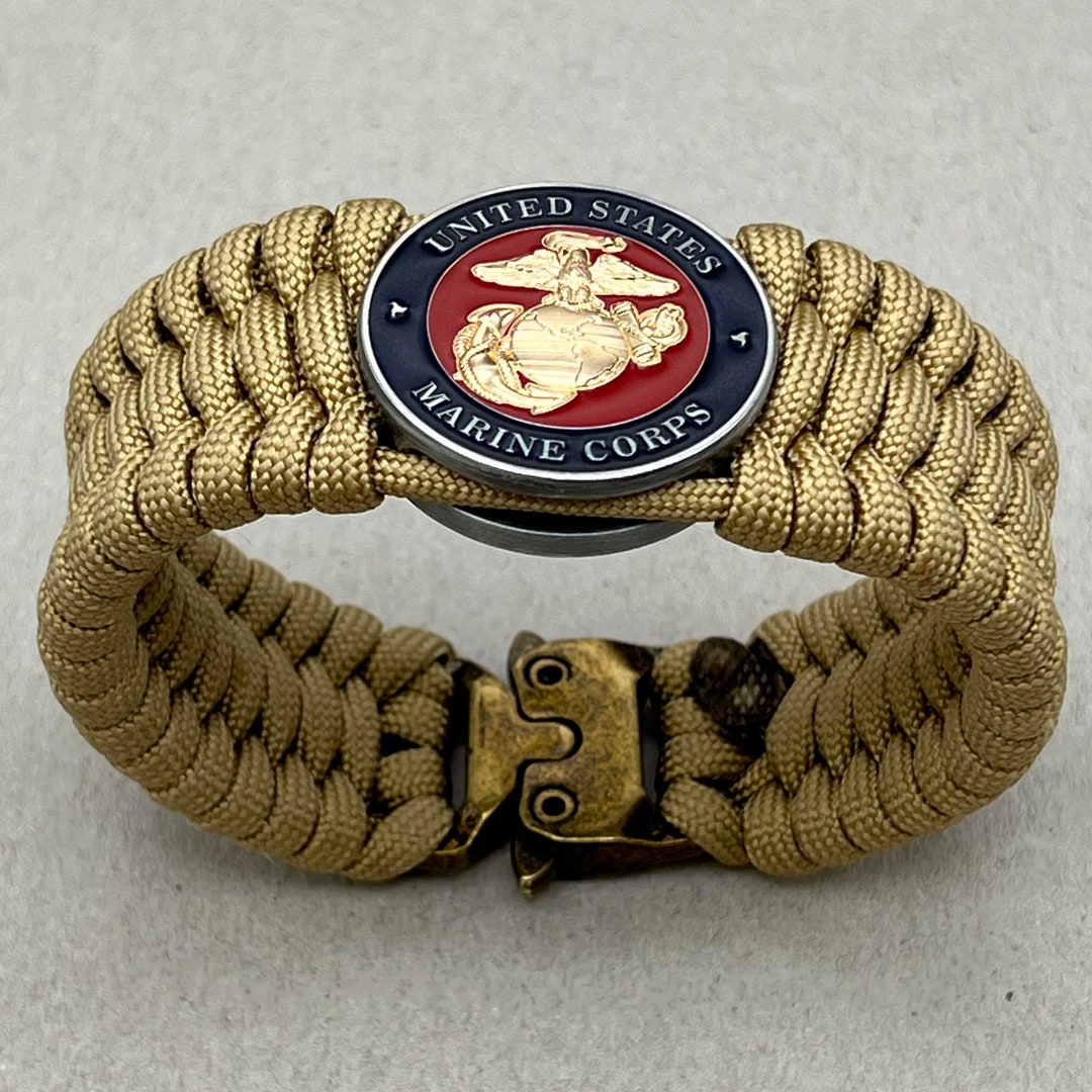 Marine Corps Paracord Bracelet, USMC Gift, Military Gift for Veteran ...