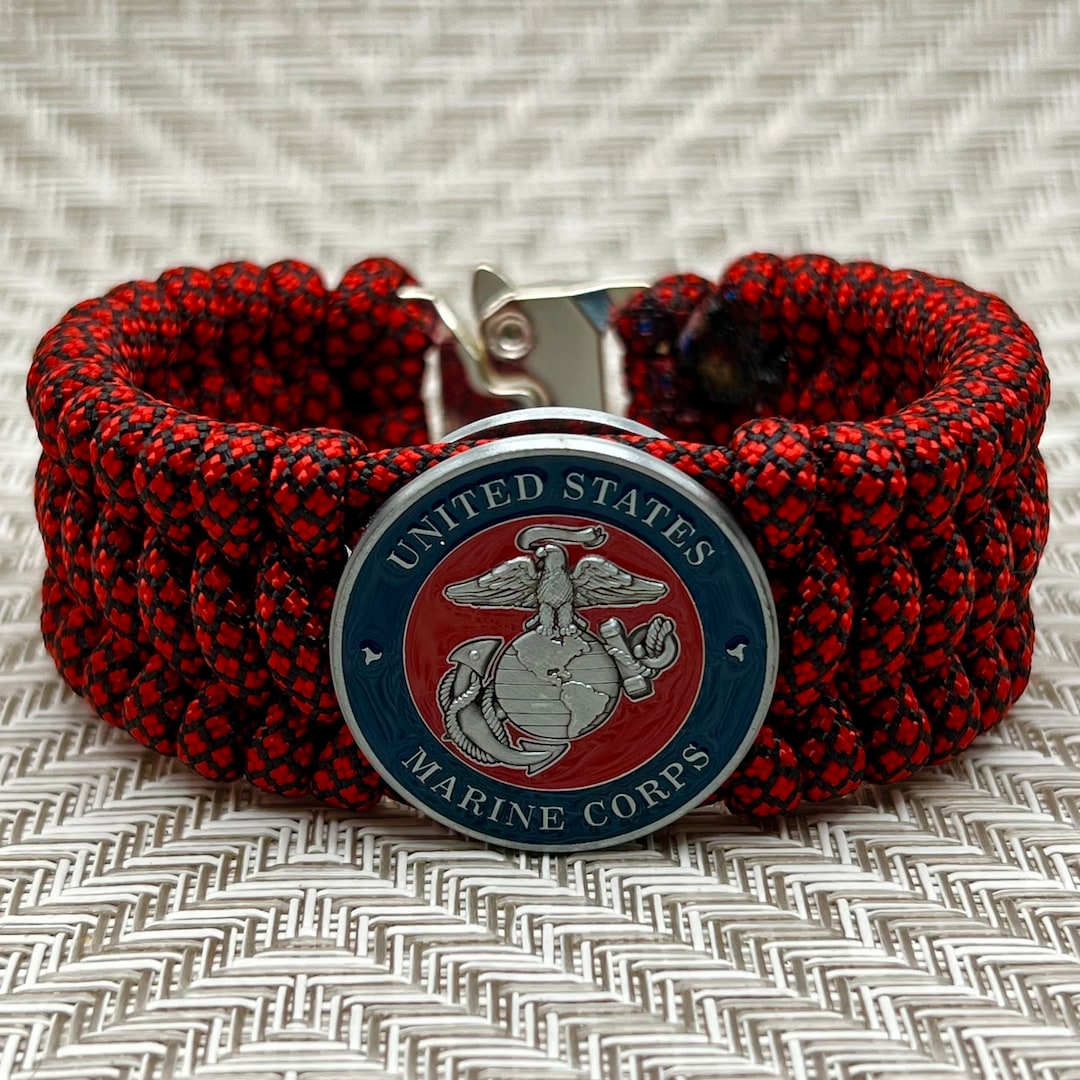 Marine Corps Paracord Bracelet, USMC Gift, Military Gift for Veteran ...