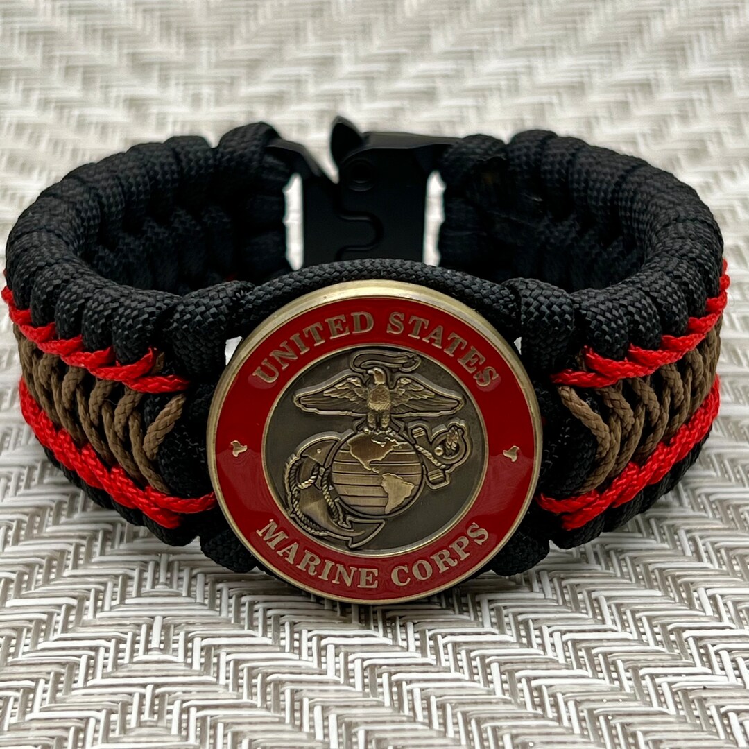 USMC Paracord Bracelet Gift for Marine Veteran, Marine Corps Eagle ...