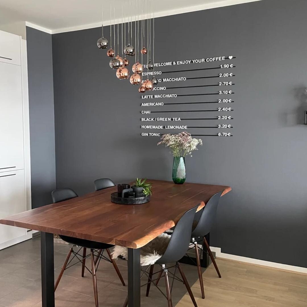 Cafe Menu Display With Letters and Rails, Coffee Bar Menu Sign, Wall ...