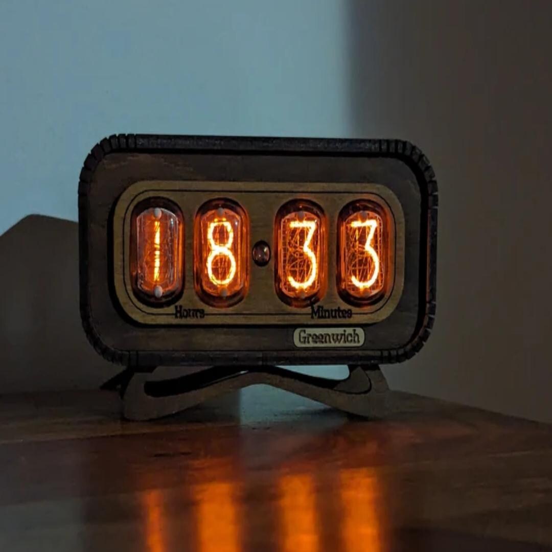 Nixie Tube Clock In-12, Vintage Wooden Clock, Digital Clock, Bulb Clock ...