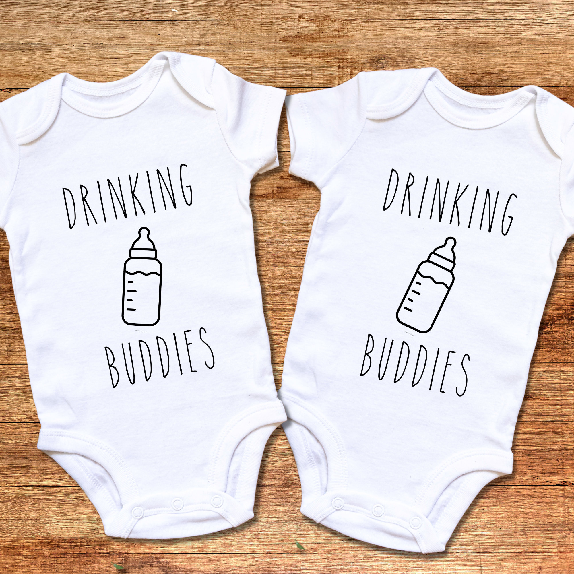 Drinking Buddies Baby Onesies, Cute Twin Onesies, Best Friend Baby Gift ...