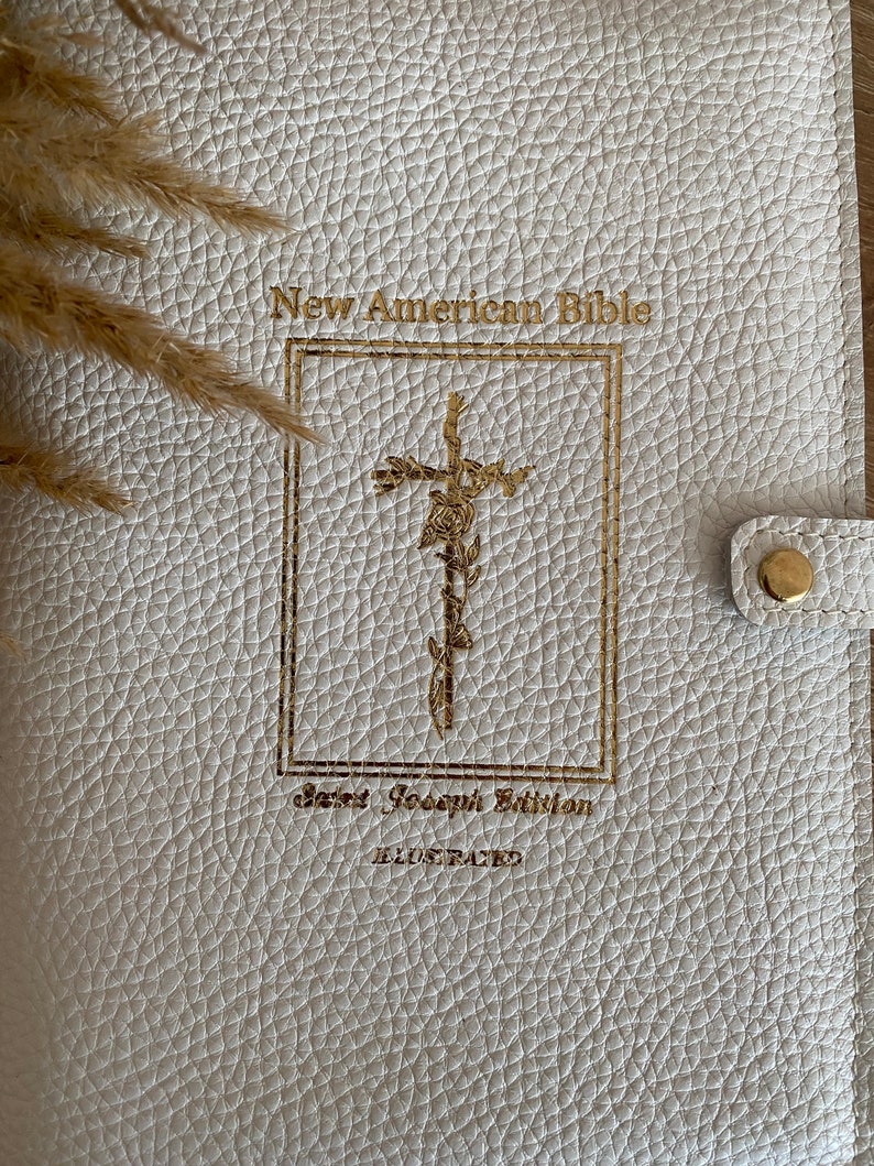 Personalized White Leather Bible Cover, Custom Engraved Book Case ...