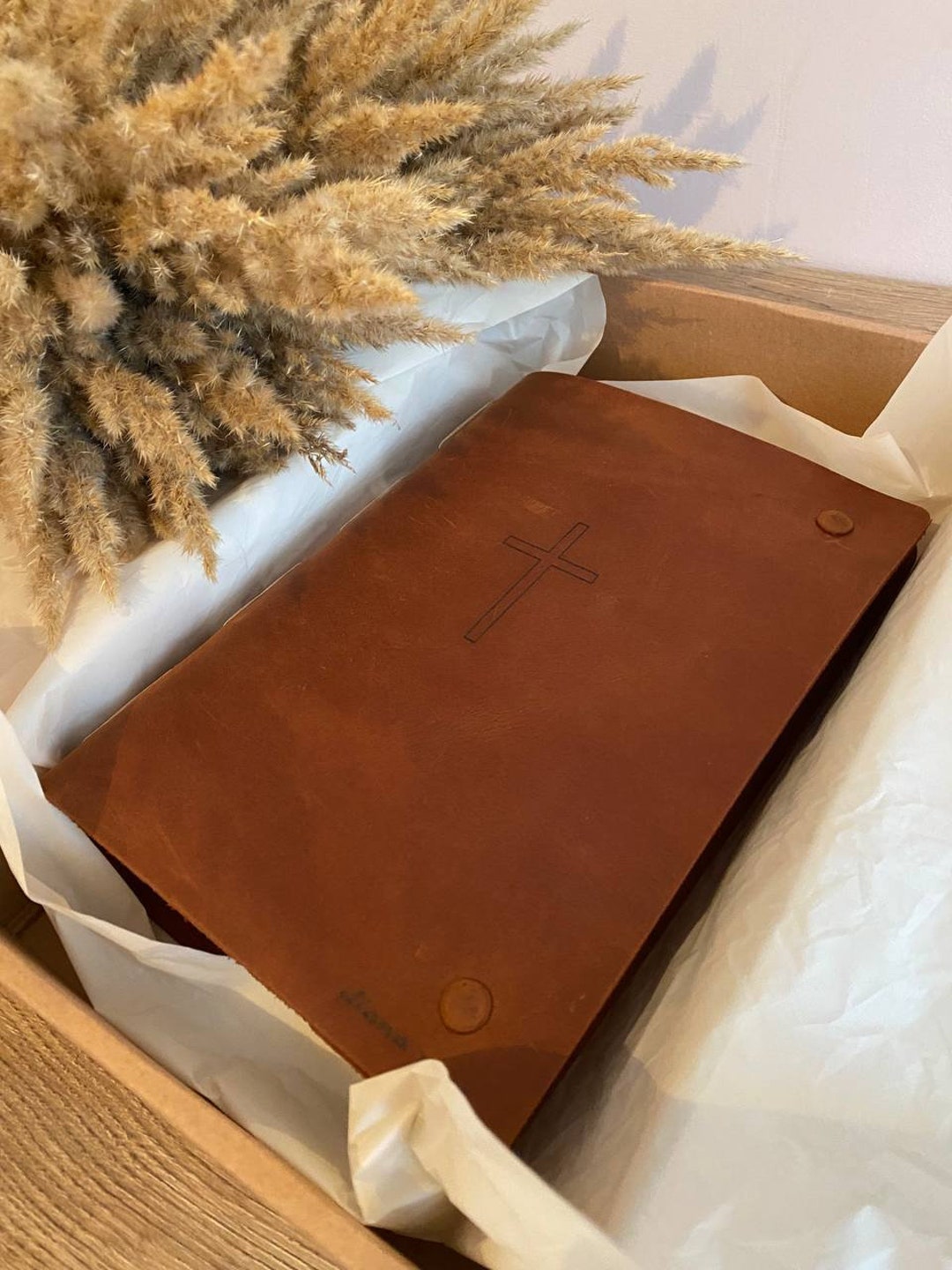 Custom Brown Bible Cover, Bible Accessories, Brown Soft Leather Cover ...