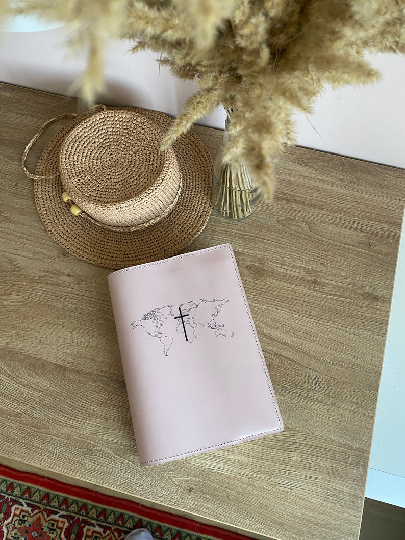 Pink Personalized Leather Bible Cover, Christmas Gift, Bible ...