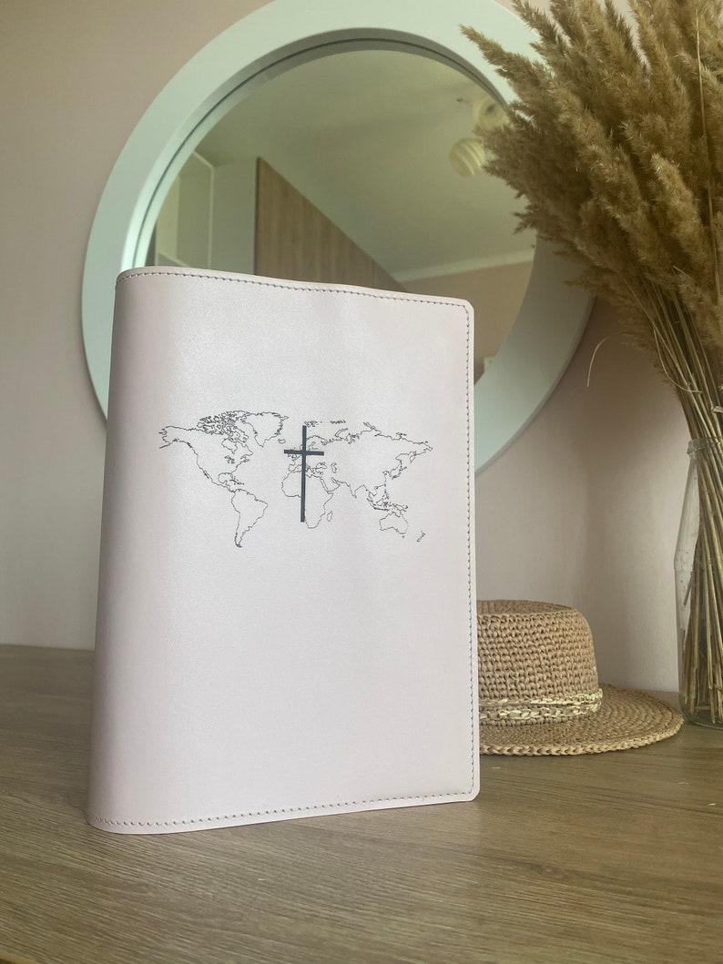 Pink Personalized Leather Bible Cover, Christmas Gift, Bible ...