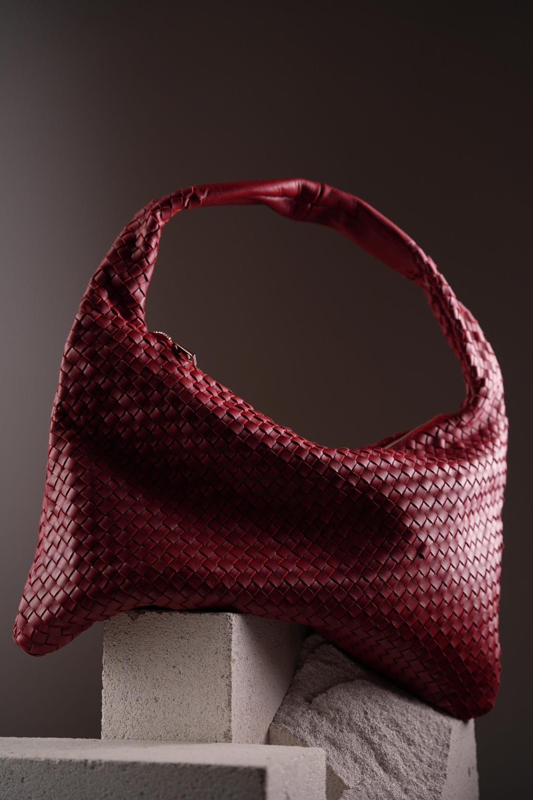 Rich Red Hobo Bag, Fancy Smooth Leather Bag, Everyday Shoulder Bag ...