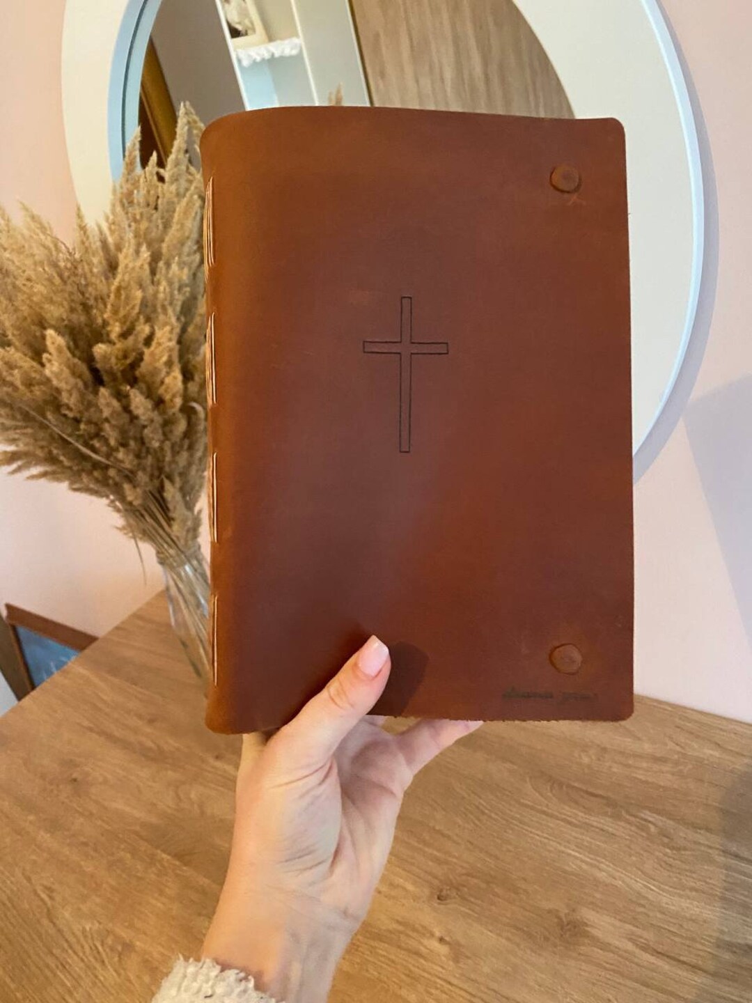 Solid Leather Bible Cover, Bible Accessories, Brown Book Covers, Custom ...