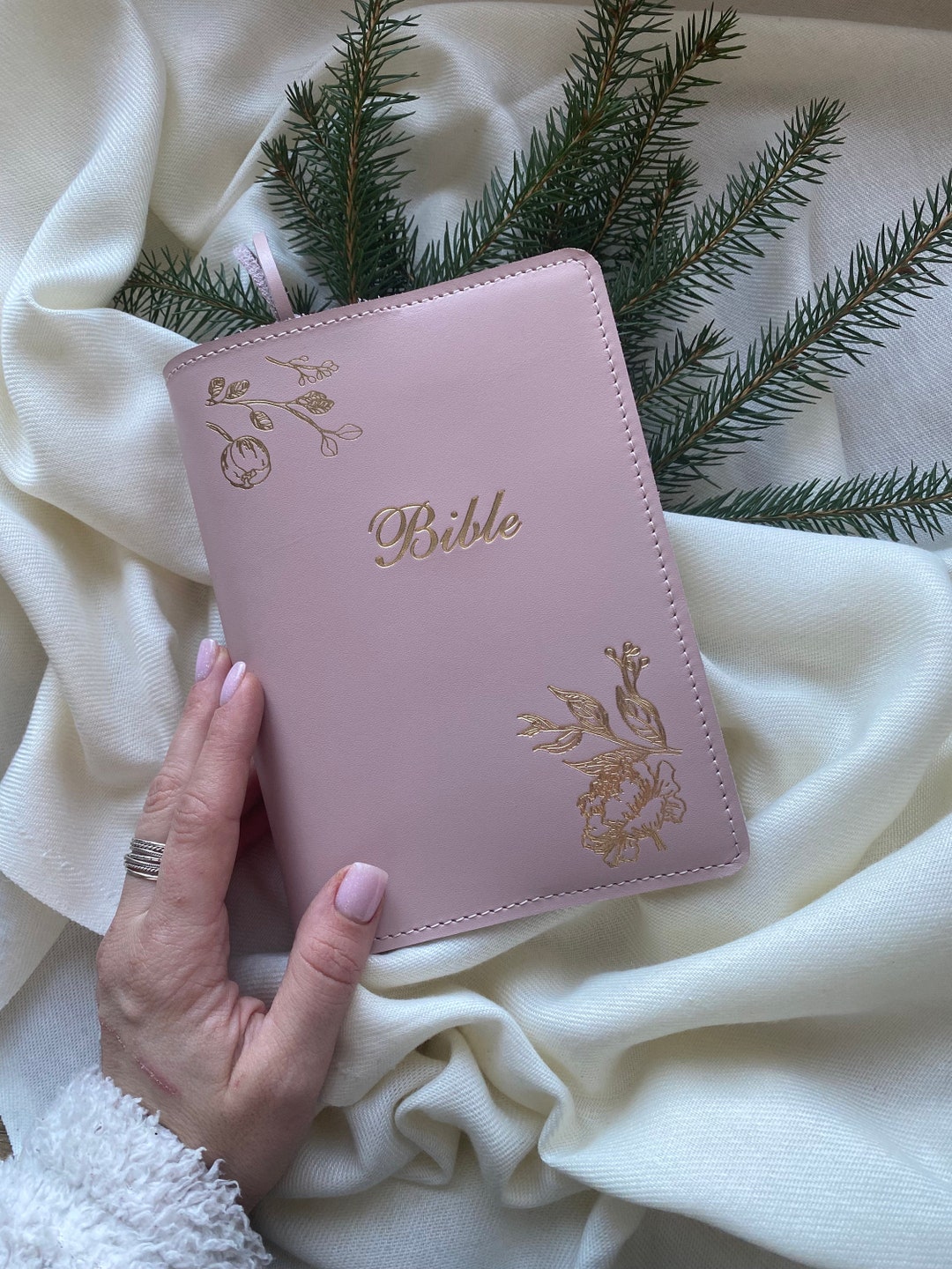 Purple Leather Bible Cover, Bible Accessories, Custom Book Cover, Holy ...