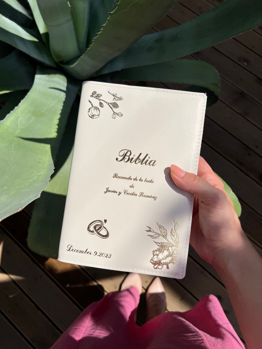 Personalized Leather Bible Cover, Wedding Gift for Friend, Custom Size ...