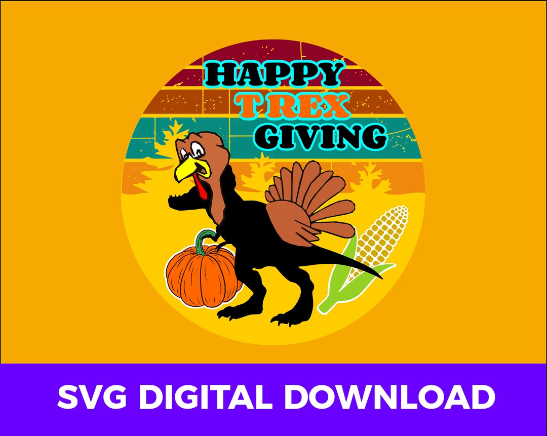 Happy T Rex Giving 3 T-shirt Design Thanksgiving T Rex - Etsy