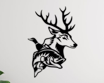 Fish and Deer Sign - Etsy