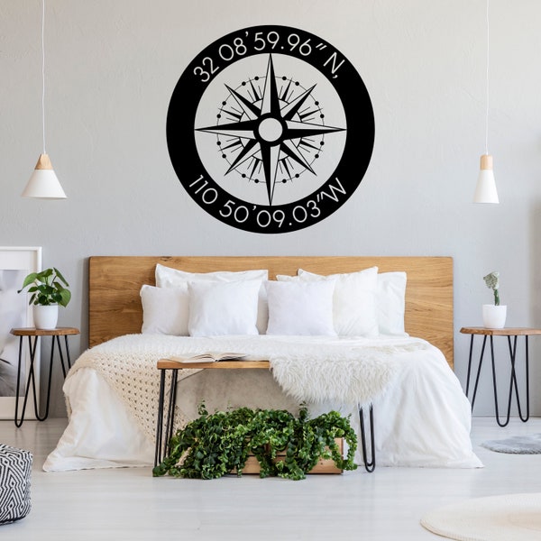 Personalized Compass Metal Sign - Etsy