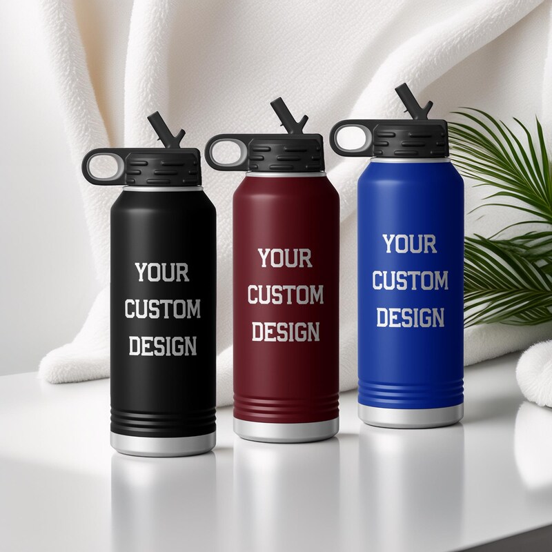 Water Bottle With 2 Logos - Etsy