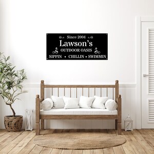 Outdoor Oasis Custom Sign-custom Metal Patio Sign-custom Metal Pool ...
