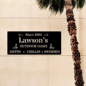Outdoor Oasis Custom Sign-custom Metal Patio Sign-custom Metal Pool ...
