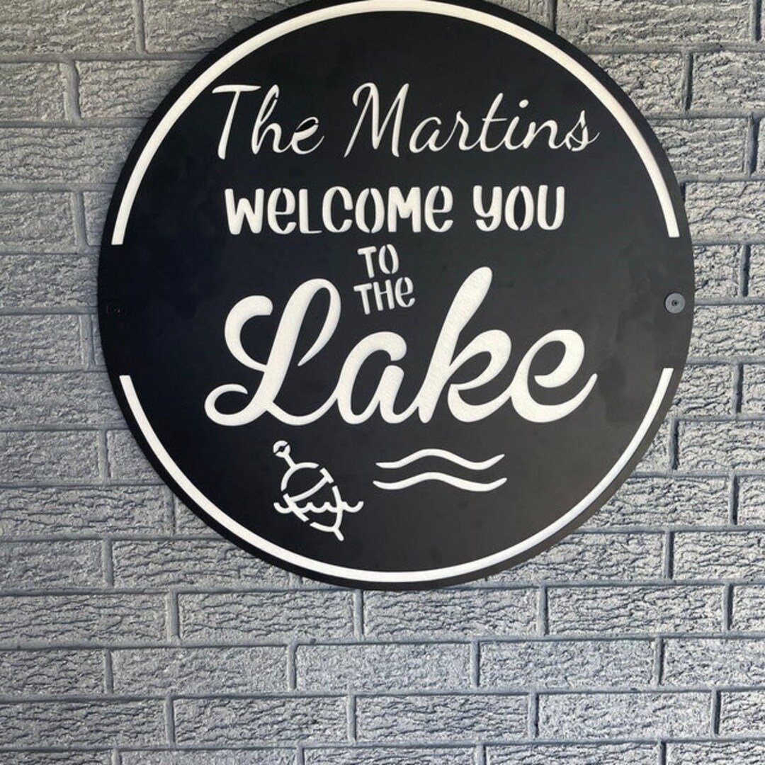 Personalized Lake Welcome Sign-family Name & Custom Lake Decor-rustic ...