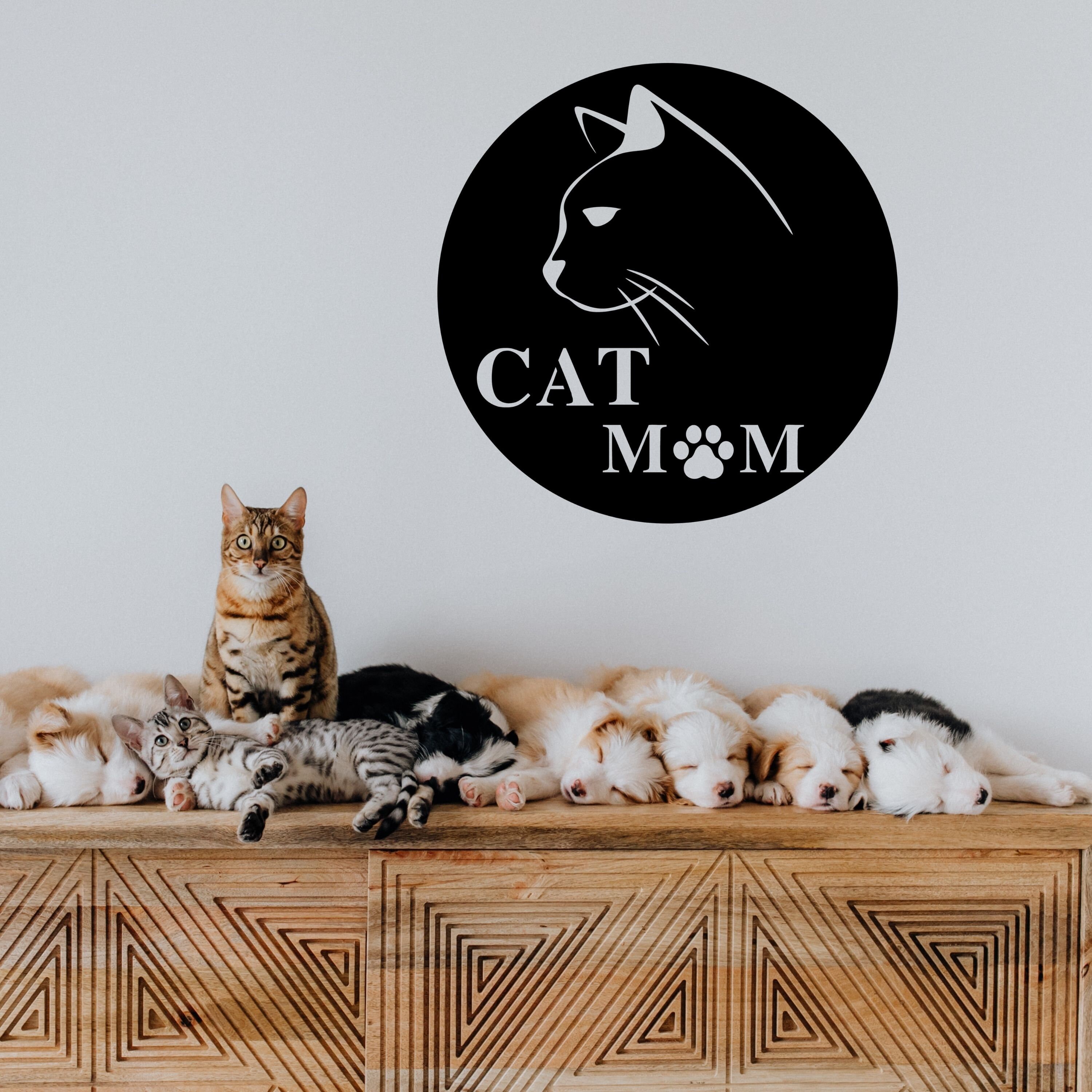 Cat Mom Metal Sign-cat Decor-pet Lovers-house Decor-animal - Etsy