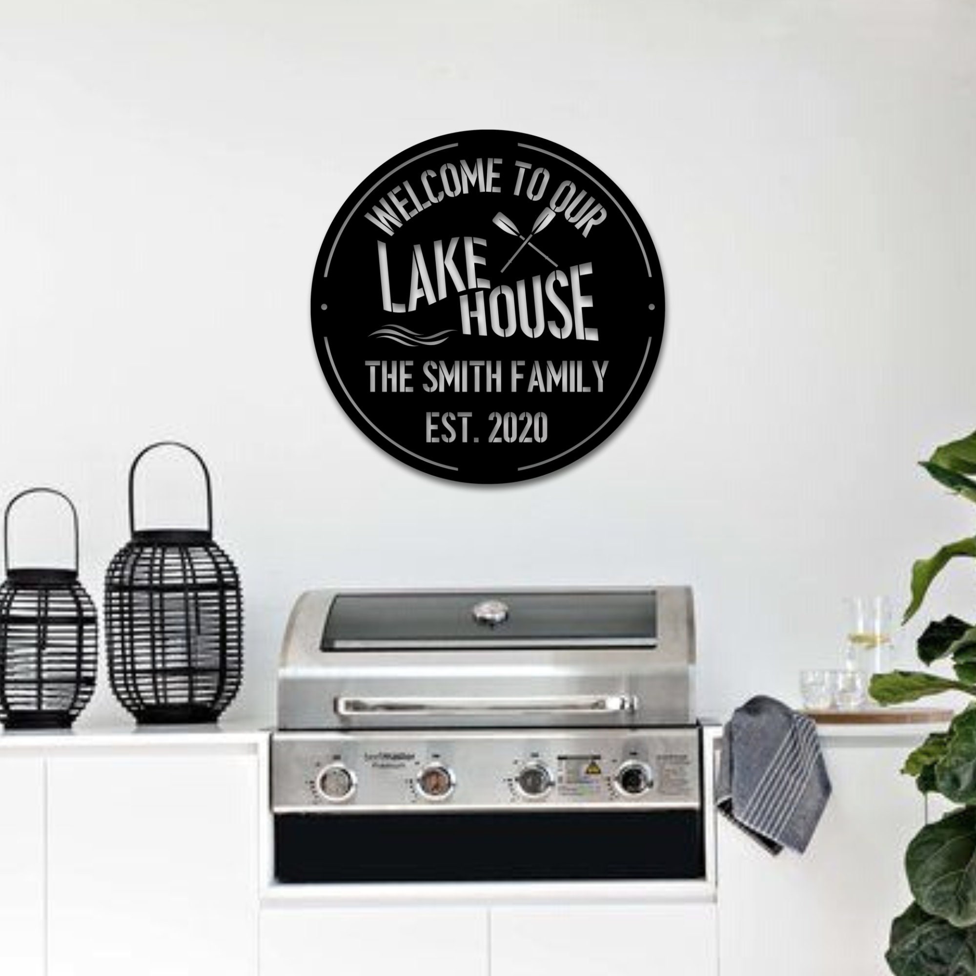 Lakehouse Metal Sign-metal Wall Art-lakehouse Sign-metal Words-lake ...