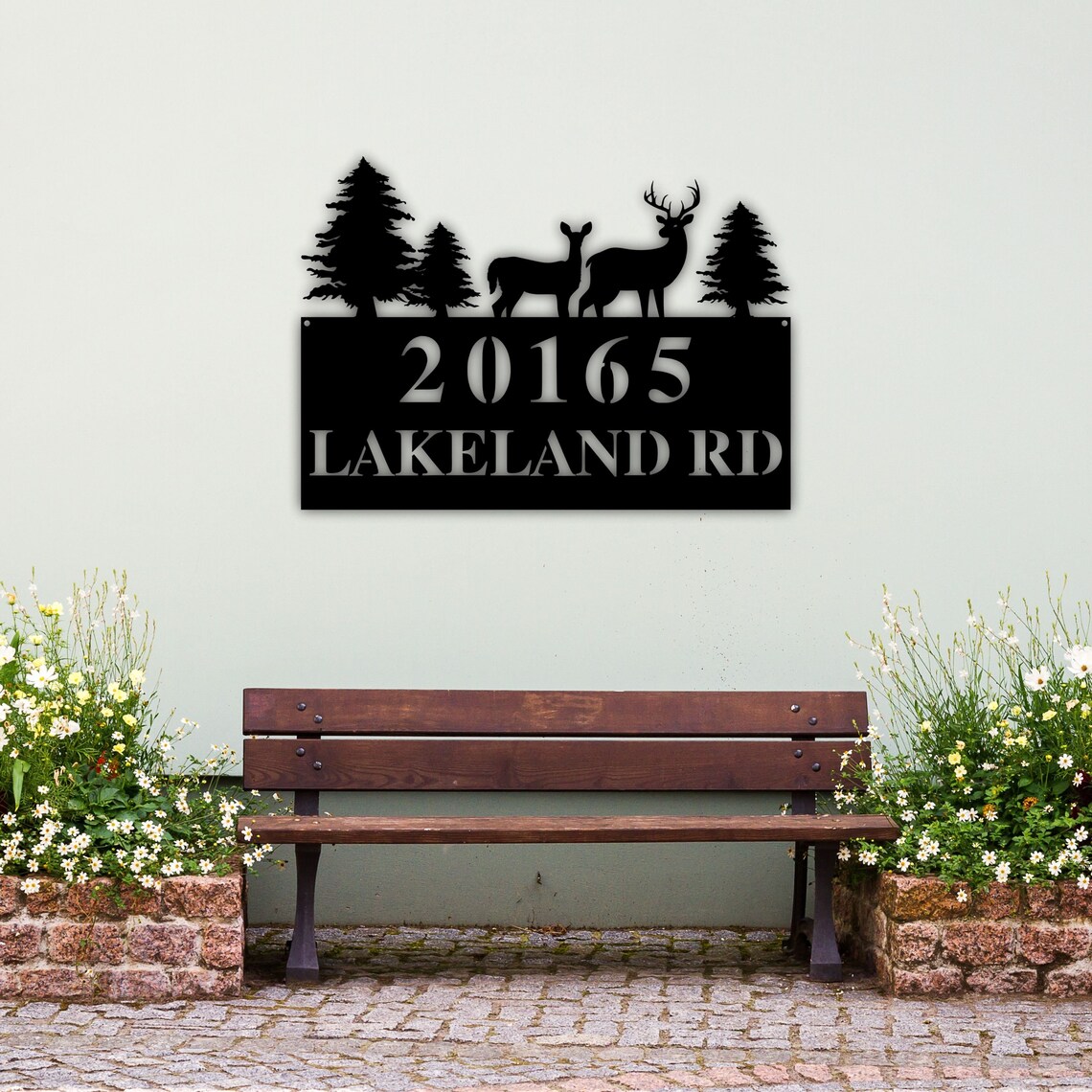 Custom Metal Address Sign-2 Line-rustic Sign-metal House Number Sign ...