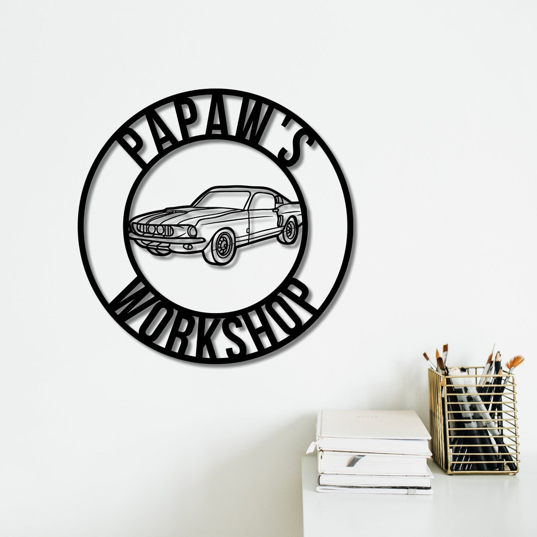 Personalized Fathers Day Sign for Dad-papas Work Shop Metal Sign ...