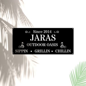 Outdoor Oasis Custom Sign-custom Metal Patio Sign-custom Metal Pool ...
