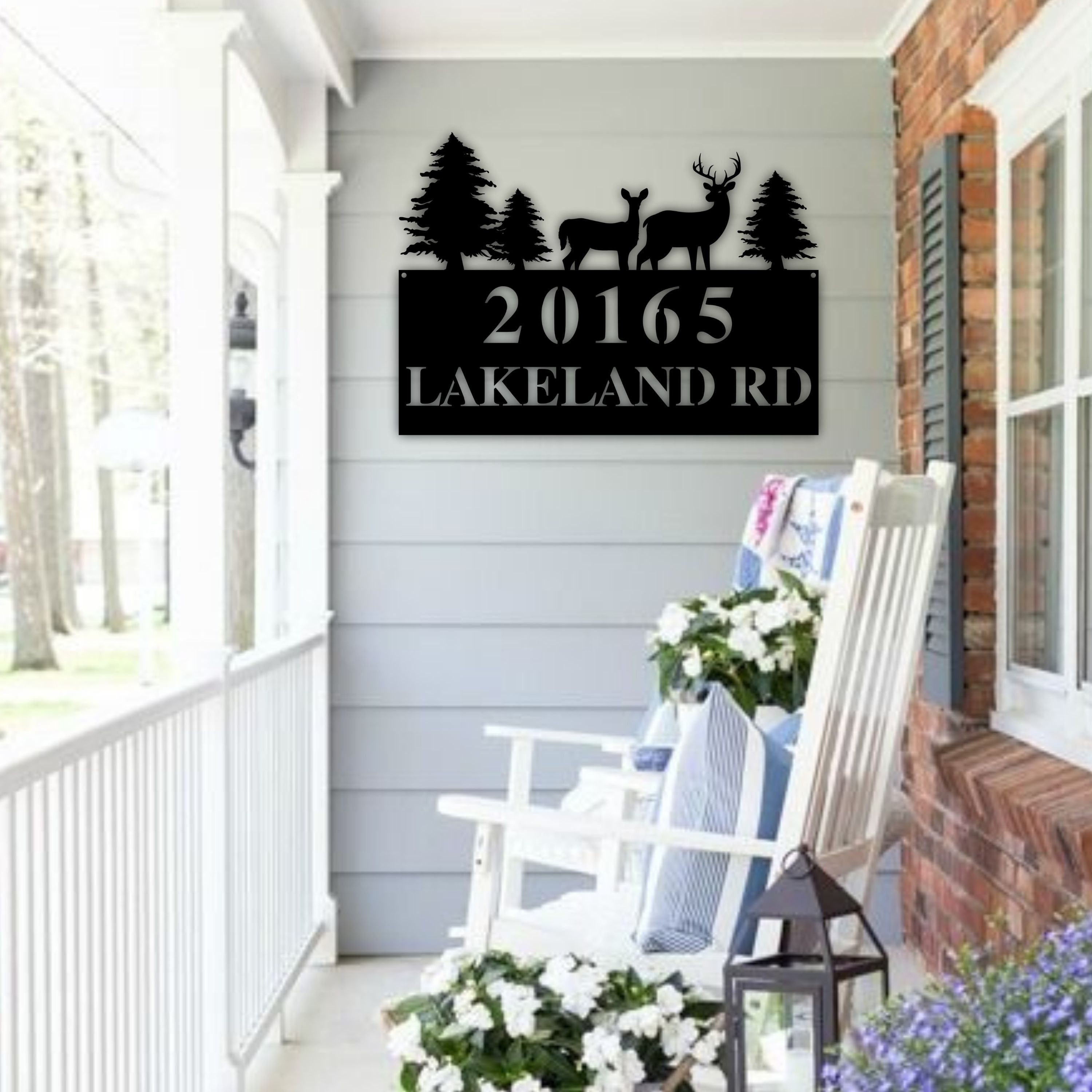 Custom Metal Address Sign-2 Line-rustic Sign-metal House Number Sign ...