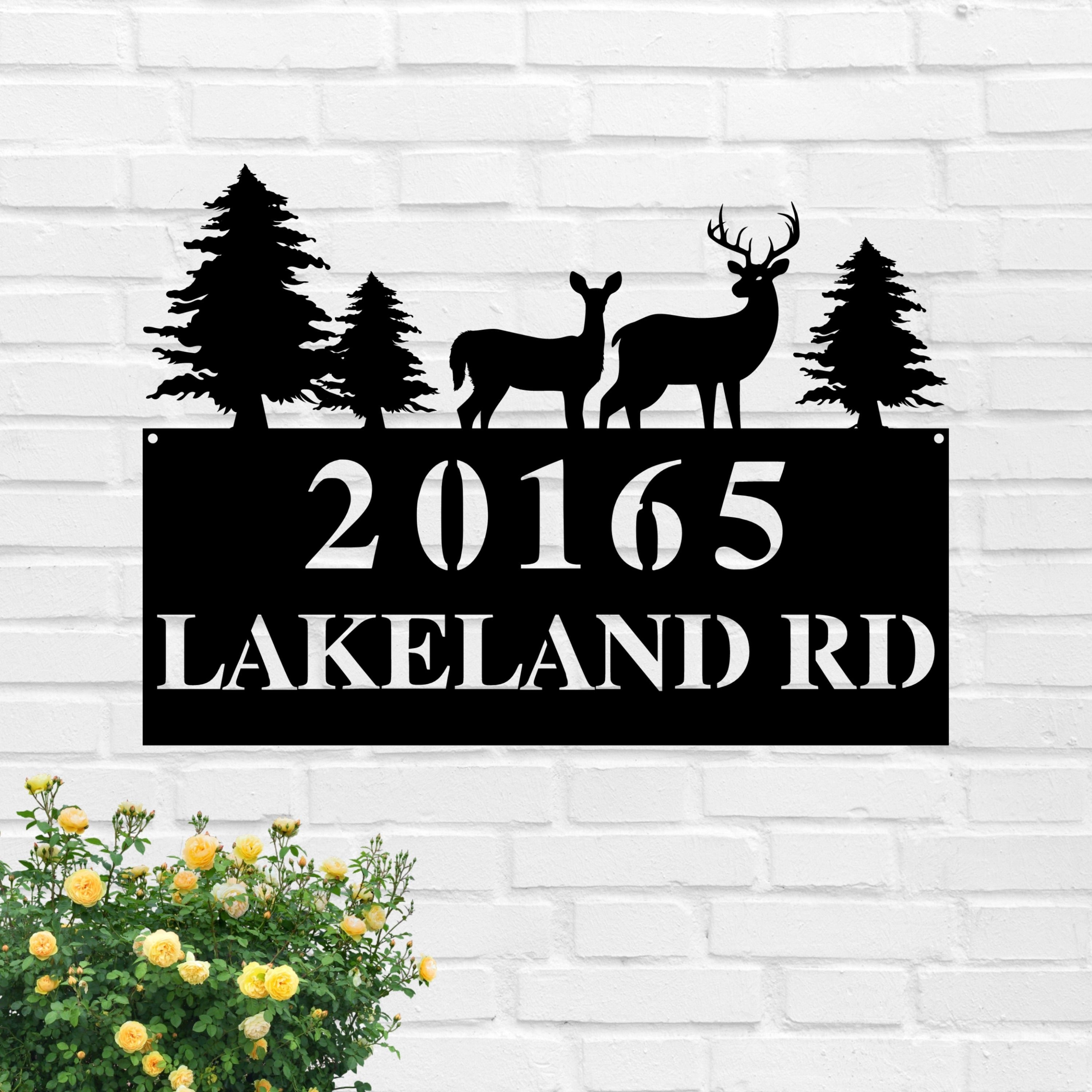 Custom Metal Address Sign-2 Line-rustic Sign-metal House Number Sign ...