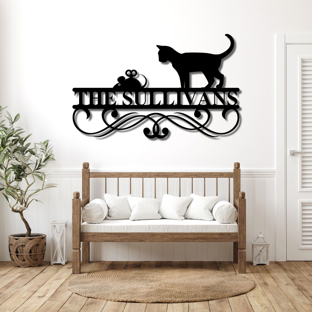 Metal Cat Decor-cat Wall Art-metal Cat Gifts for Cat Lover-gift Women ...