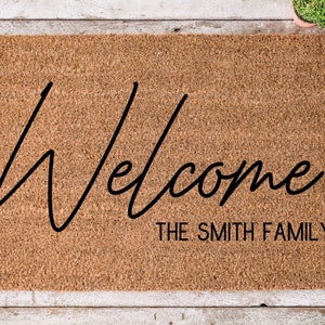 Custom Welcome Door Mat/personalized Welcome Mat/front Porch Mat ...