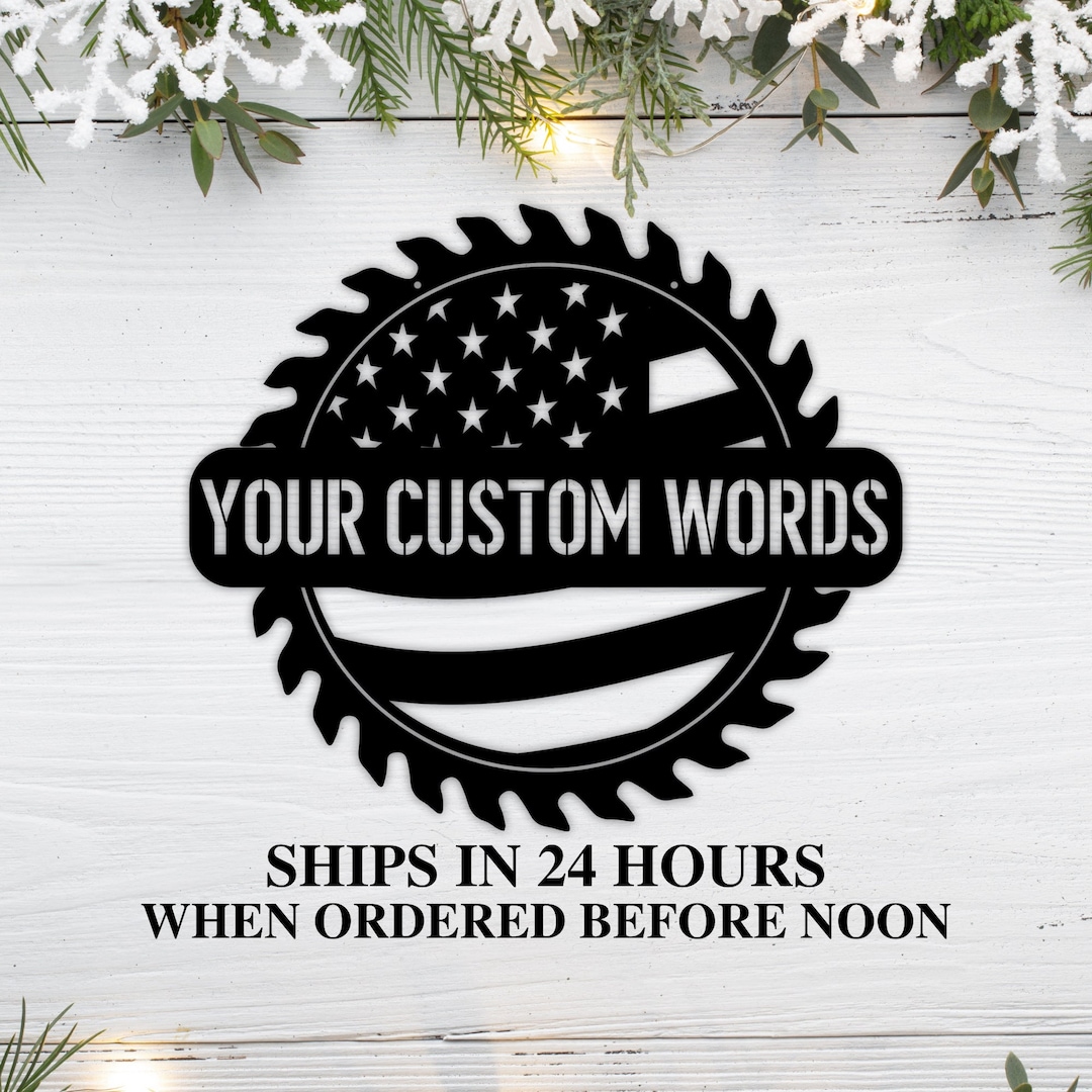 Custom American Flag Workshop Sign-metal Shop Sign-free Shipping-dad ...