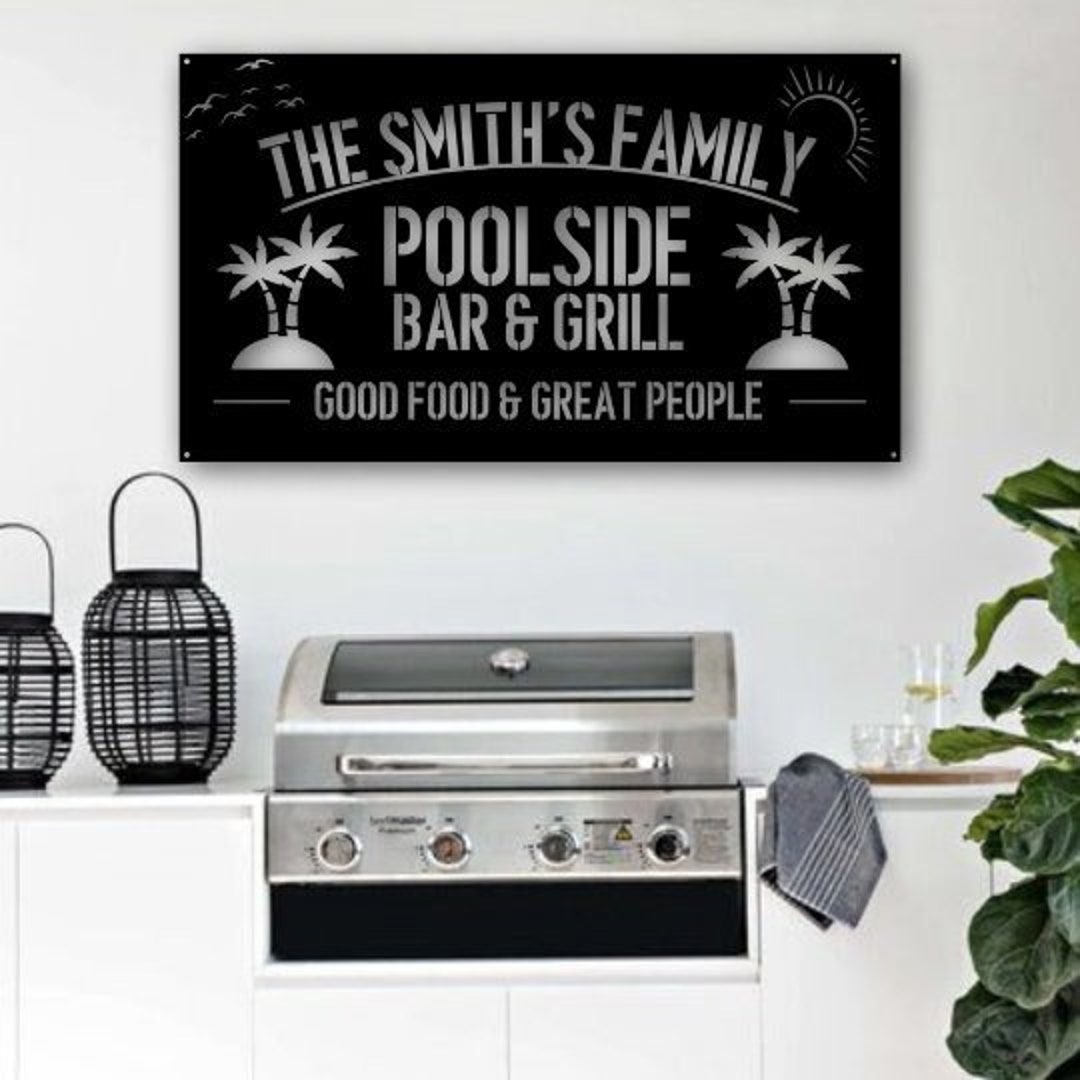 Metal Outdoor Oasis Sign-metal Swimming Pool Sign-metal Backyard Sign ...