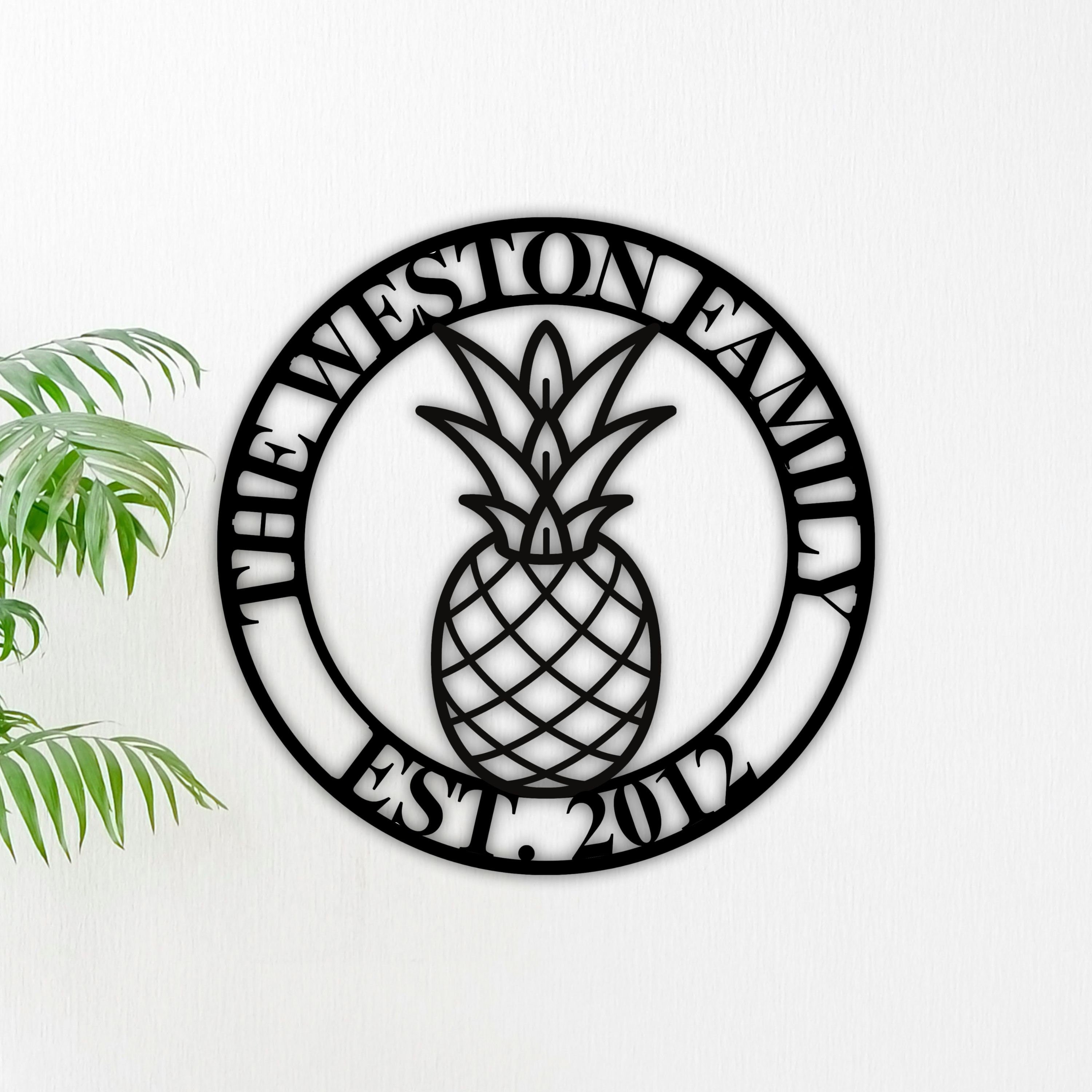 Personalized Pineapple Metal Sign-Housewarming | Etsy