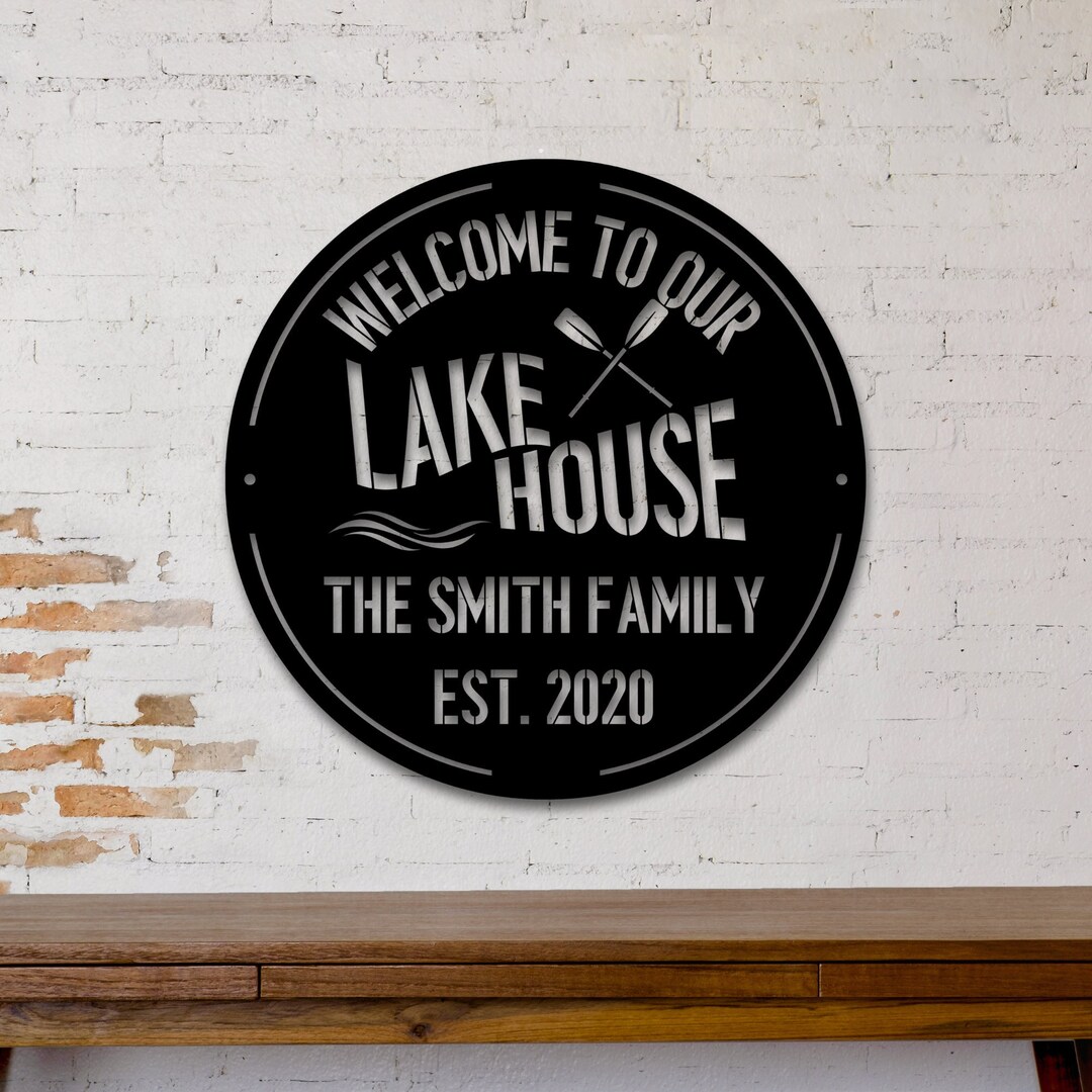 Lakehouse Metal Sign-metal Wall Art-lakehouse Sign-metal Words-lake ...