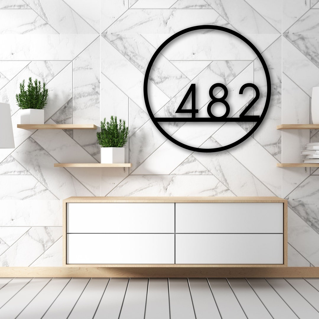 Modern Metal Address Sign: Laser Cut House Number Plaque - Etsy